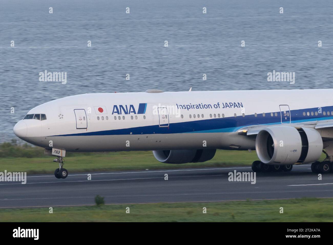 Tokyo, Japan. 12th Oct, 2023. An ANA All Nippon Airways Boeing 777 ...