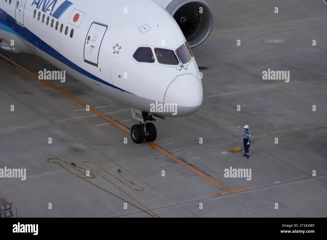 Tokyo, Japan. 12th Oct, 2023. All Nippon Airways (ANA) flight line ...