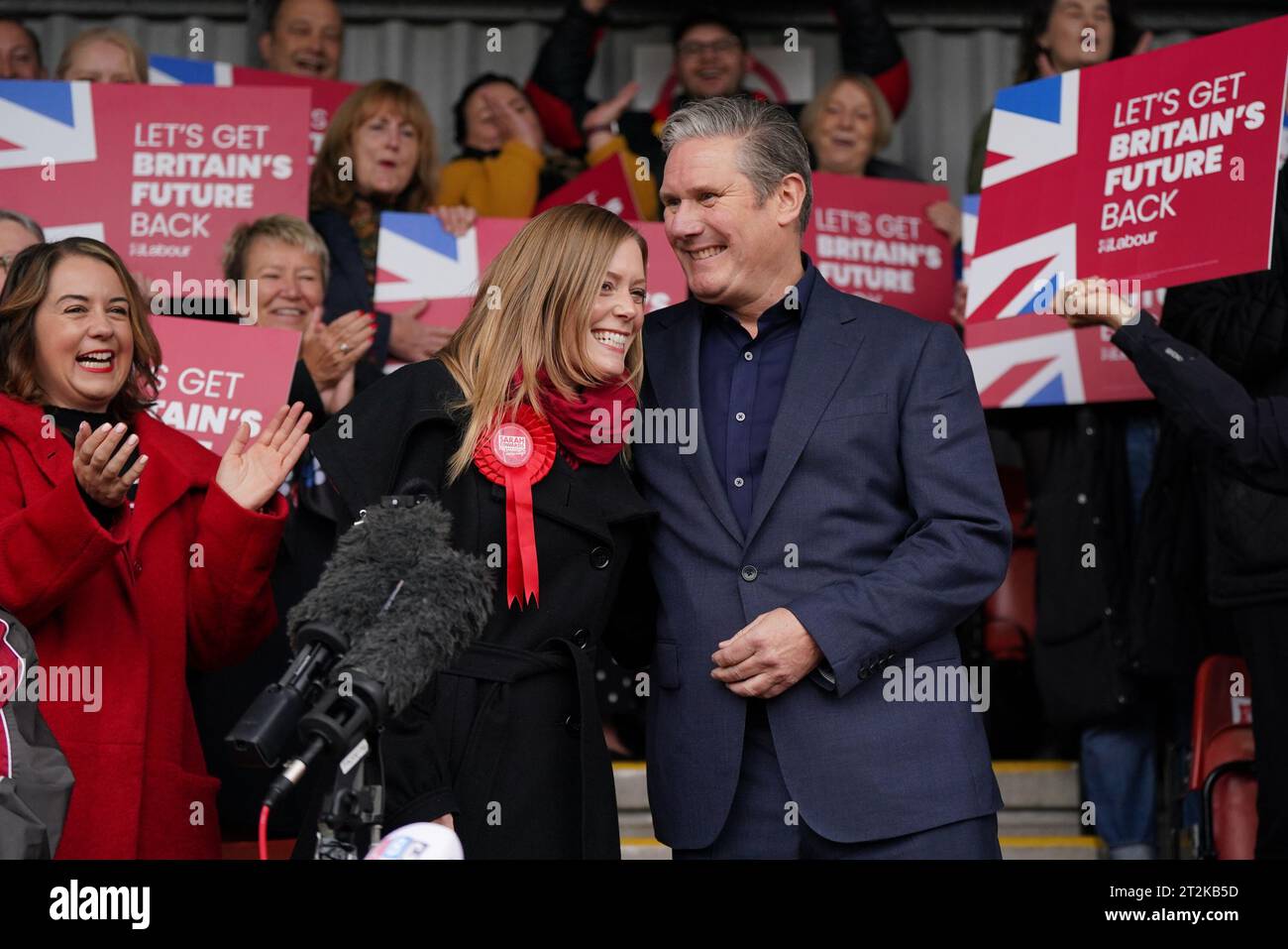 Newly elected Labour MP Sarah Edwards with party leader Sir Keir ...