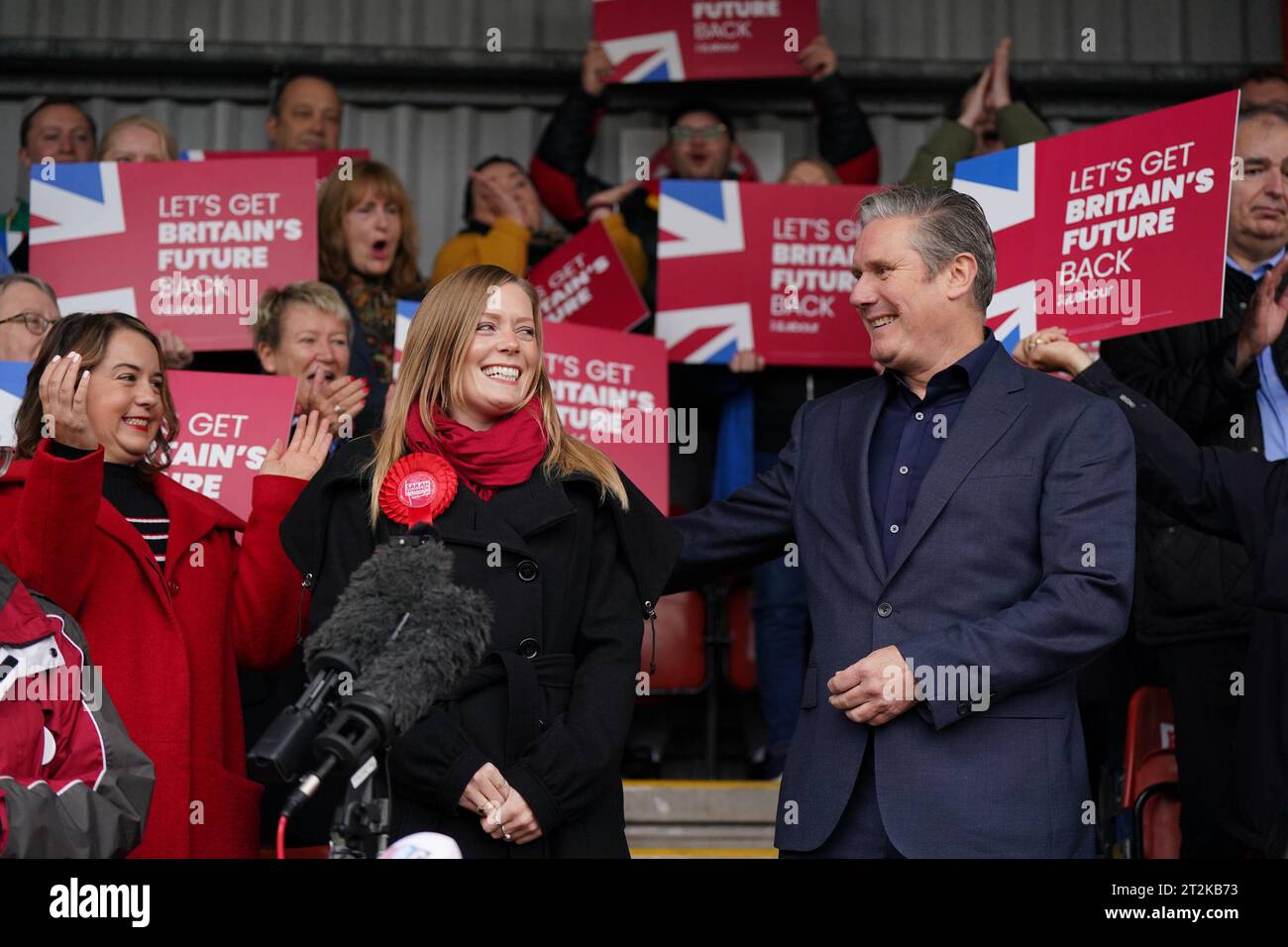 Newly elected Labour MP Sarah Edwards with party leader Sir Keir ...