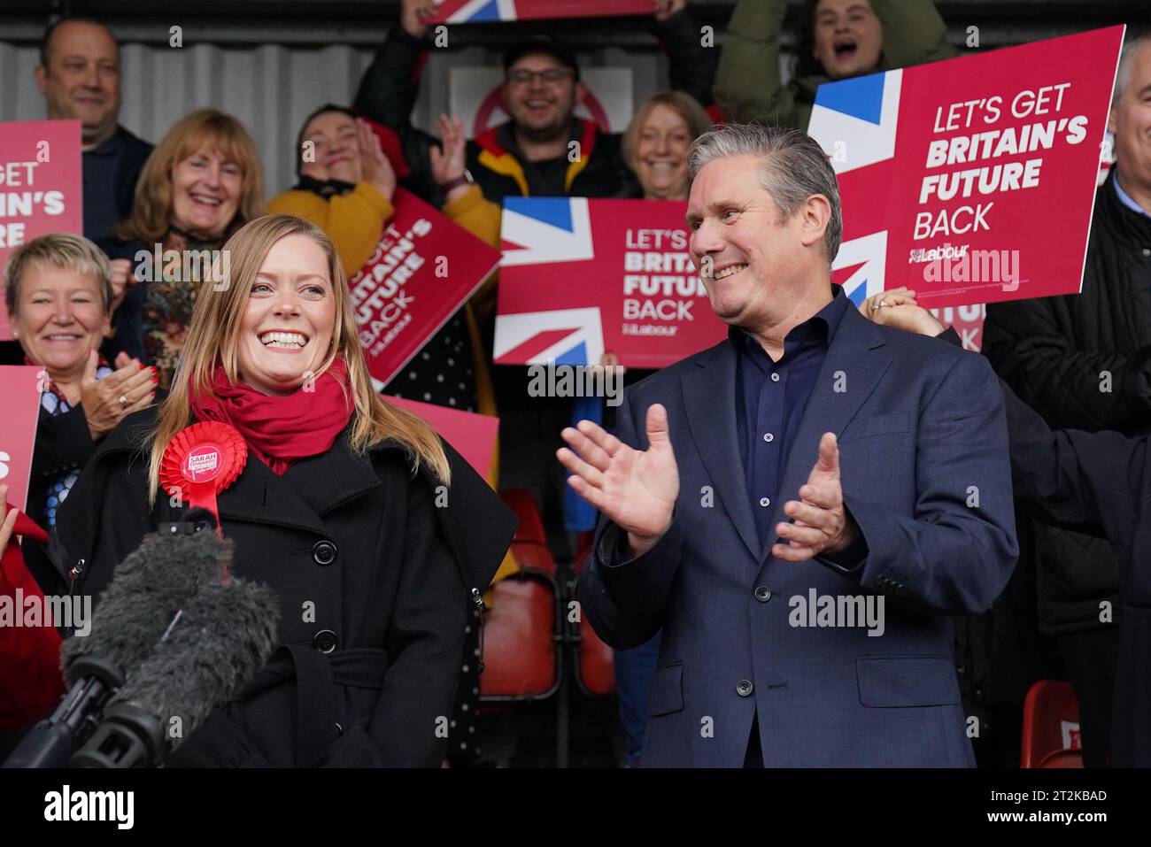 Newly elected Labour MP Sarah Edwards with party leader Sir Keir ...