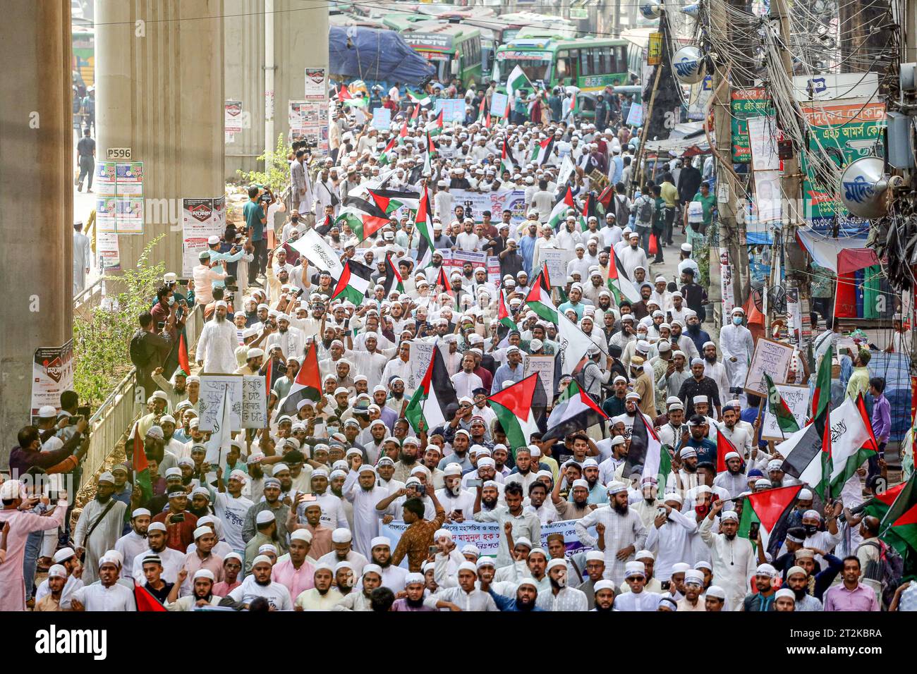 Dhaka, Bangladesh, 20/10/2023, Pro-Palästina Demo in Dhaka, Bangladesch ...