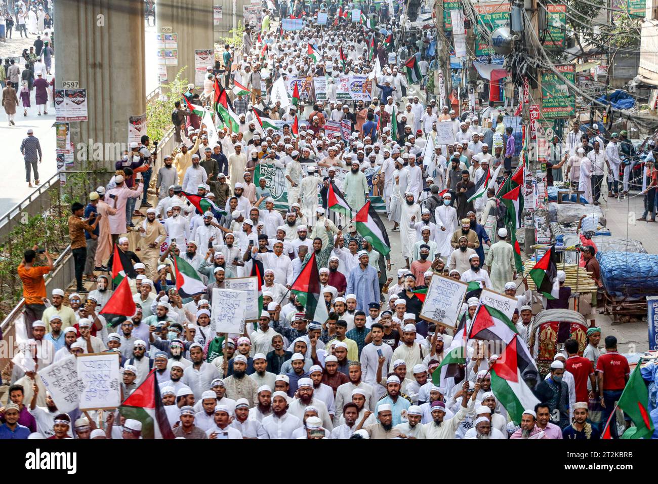 Dhaka, Bangladesh, 20/10/2023, Pro-Palästina Demo in Dhaka, Bangladesch ...
