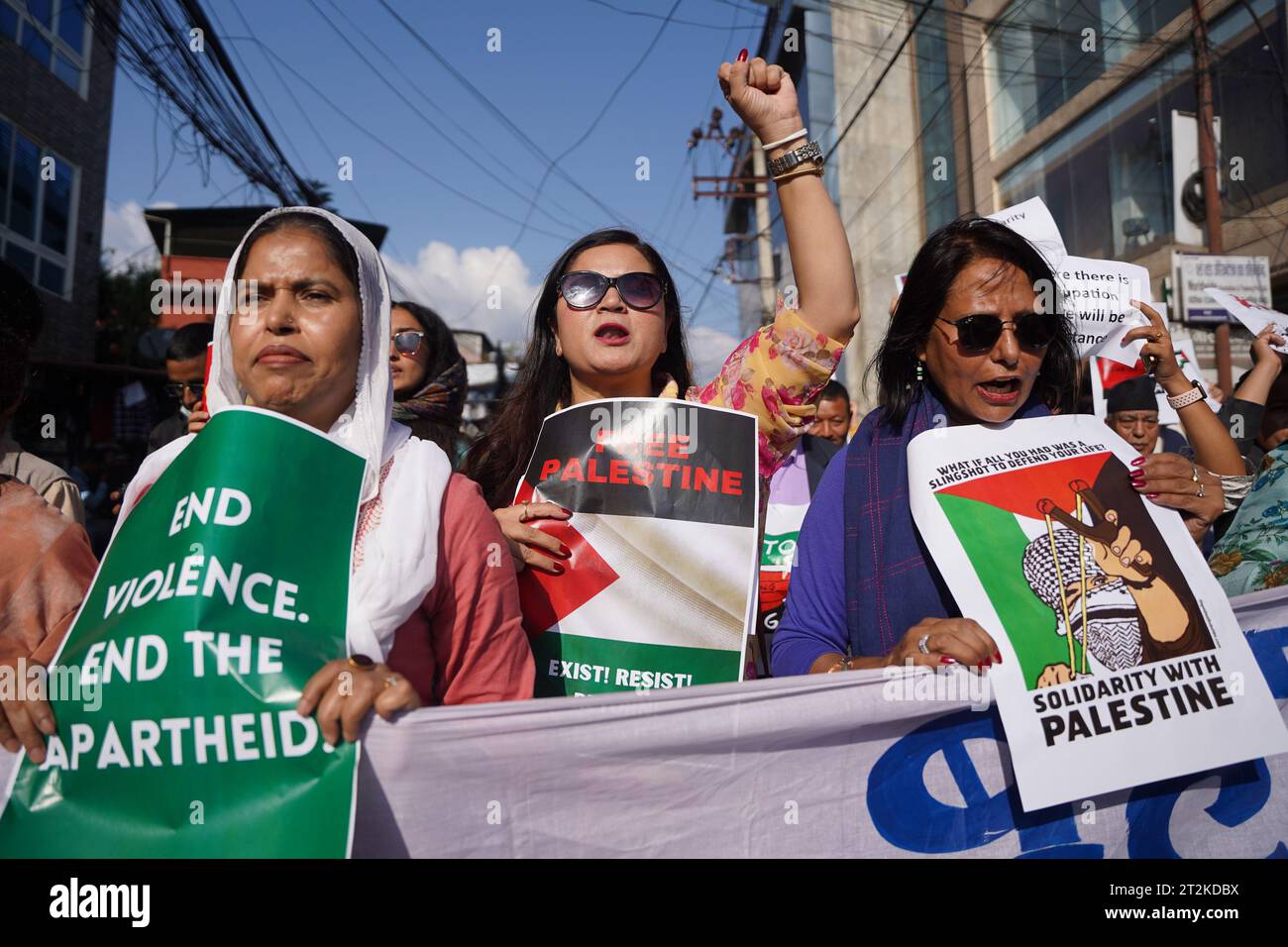 Kathmandu, NE, Nepal. 20th Oct, 2023. Activists participate in a ...