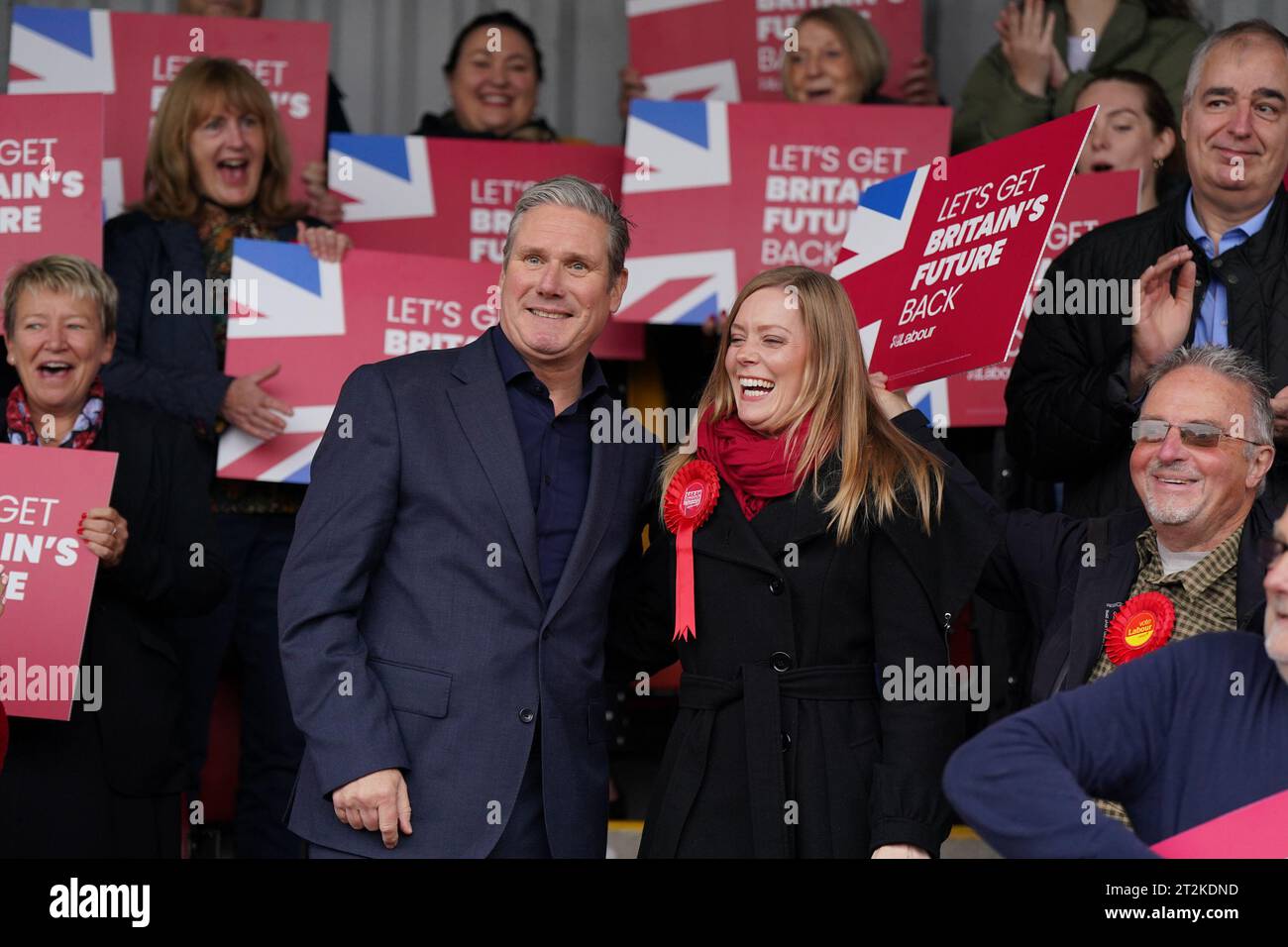 Newly elected Labour MP Sarah Edwards with party leader Sir Keir ...
