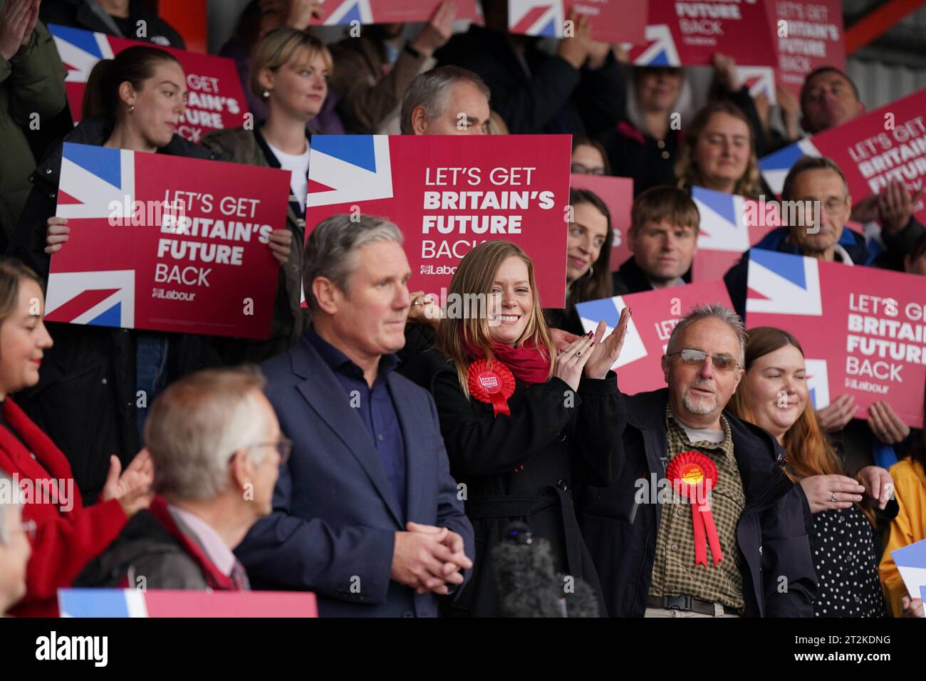 Newly elected Labour MP Sarah Edwards with party leader Sir Keir ...