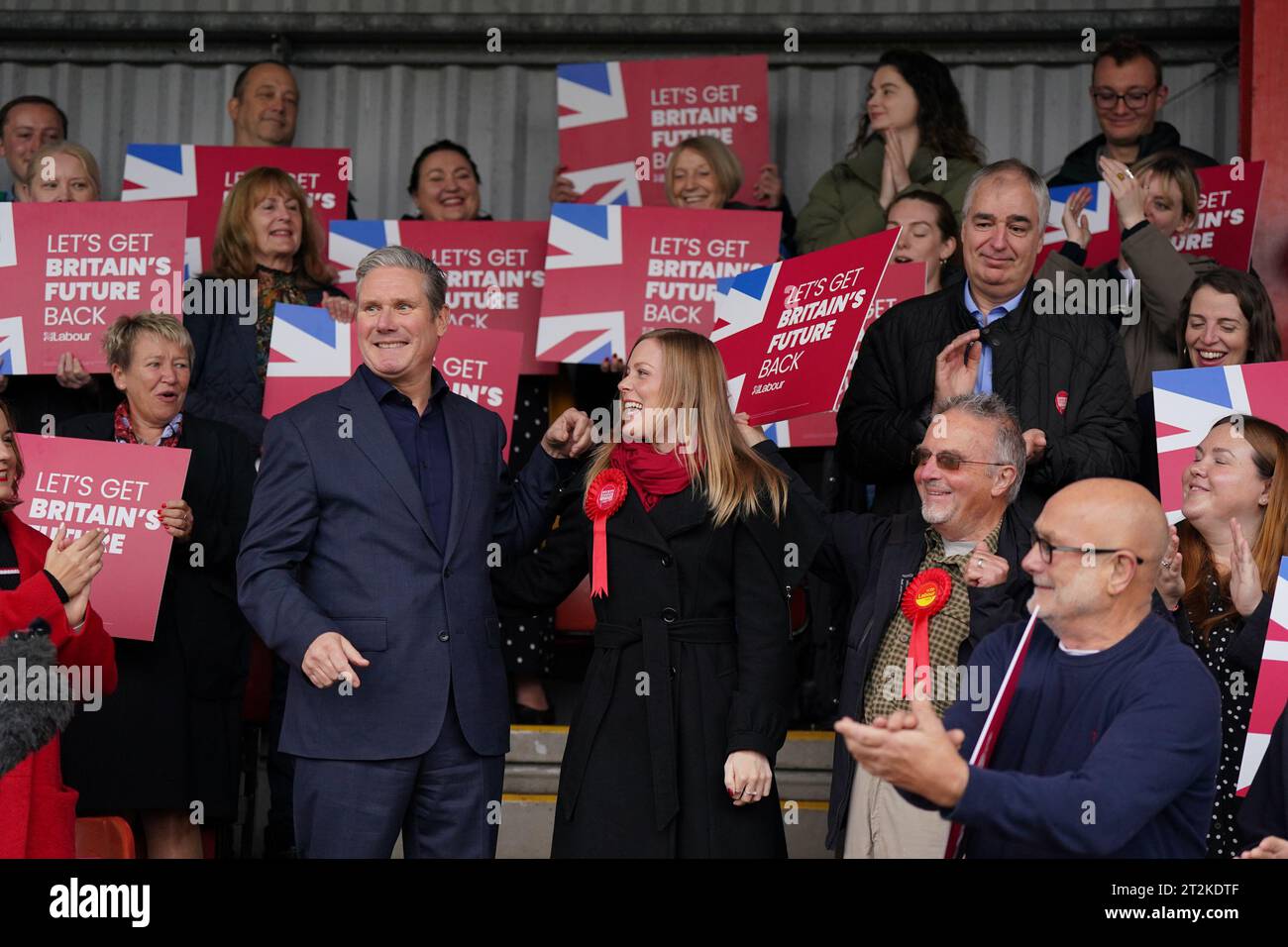 Newly elected Labour MP Sarah Edwards with party leader Sir Keir ...