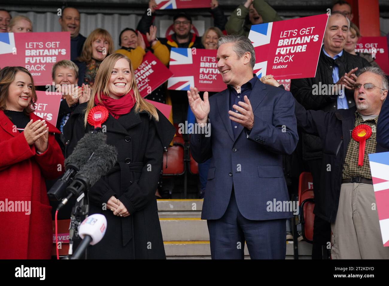 Newly elected Labour MP Sarah Edwards with party leader Sir Keir ...