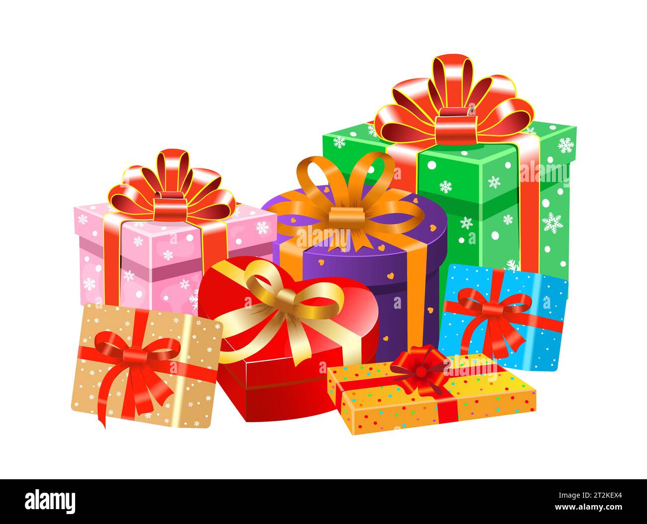 Bright colorful boxes for gifts on a white background. Holiday ...