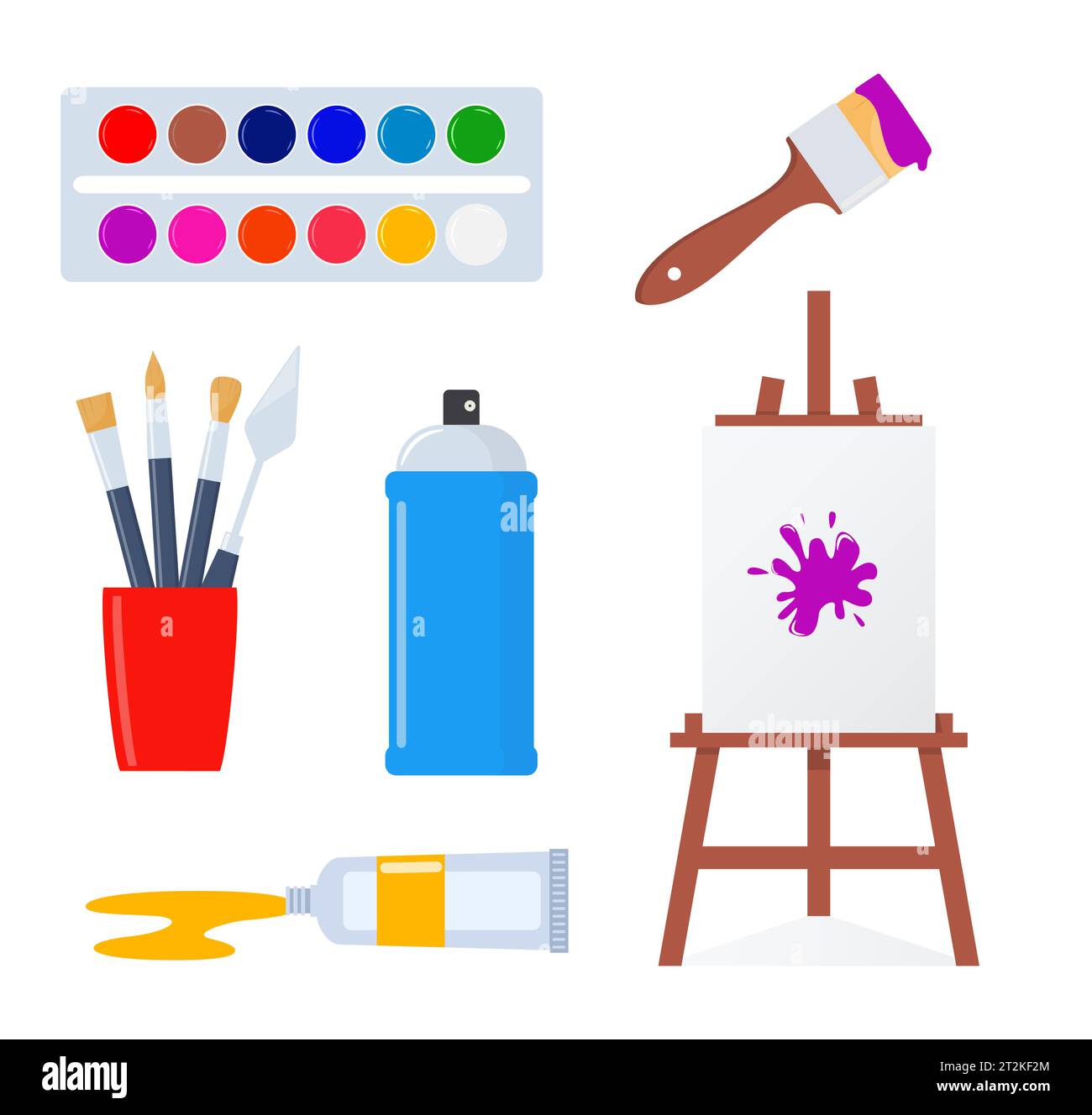 Arts and crafts items for drawing and painting. Supplies for creative ...