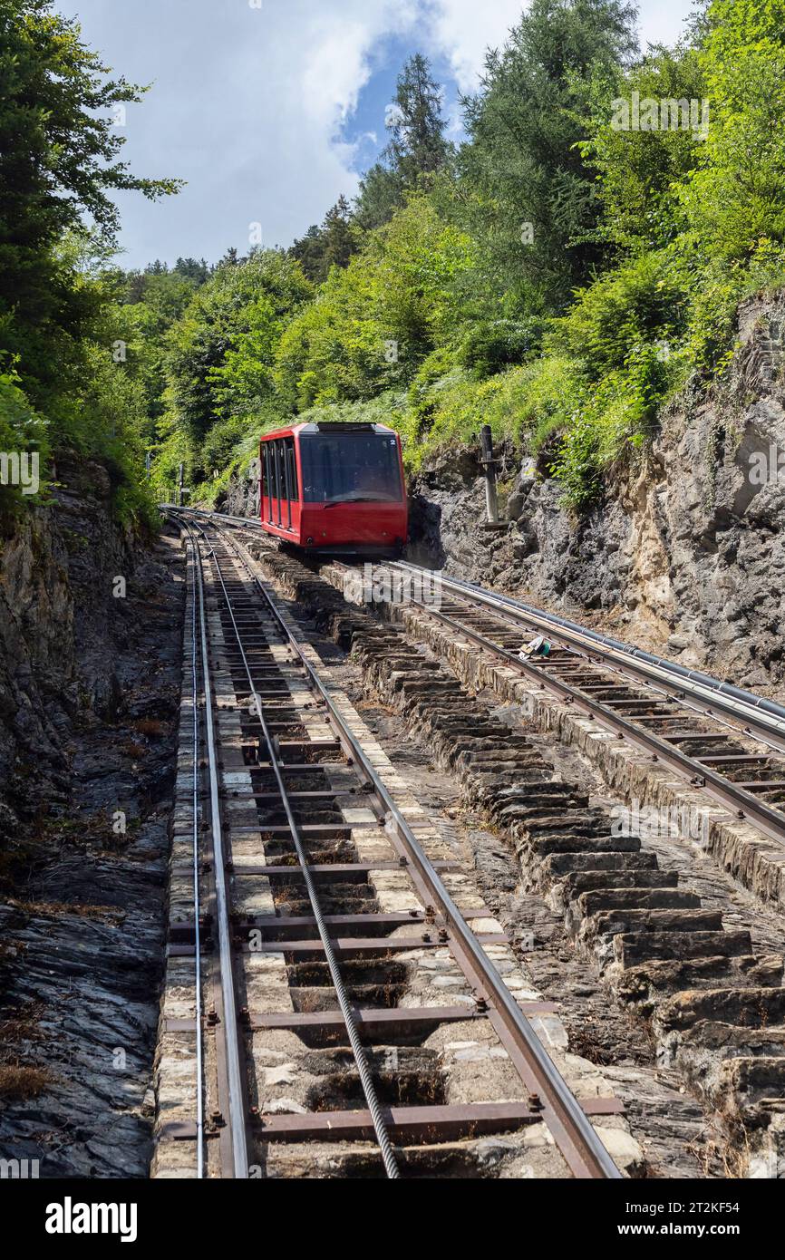 funicular cable railway car at harder kulm interlaken switzerland Stock ...