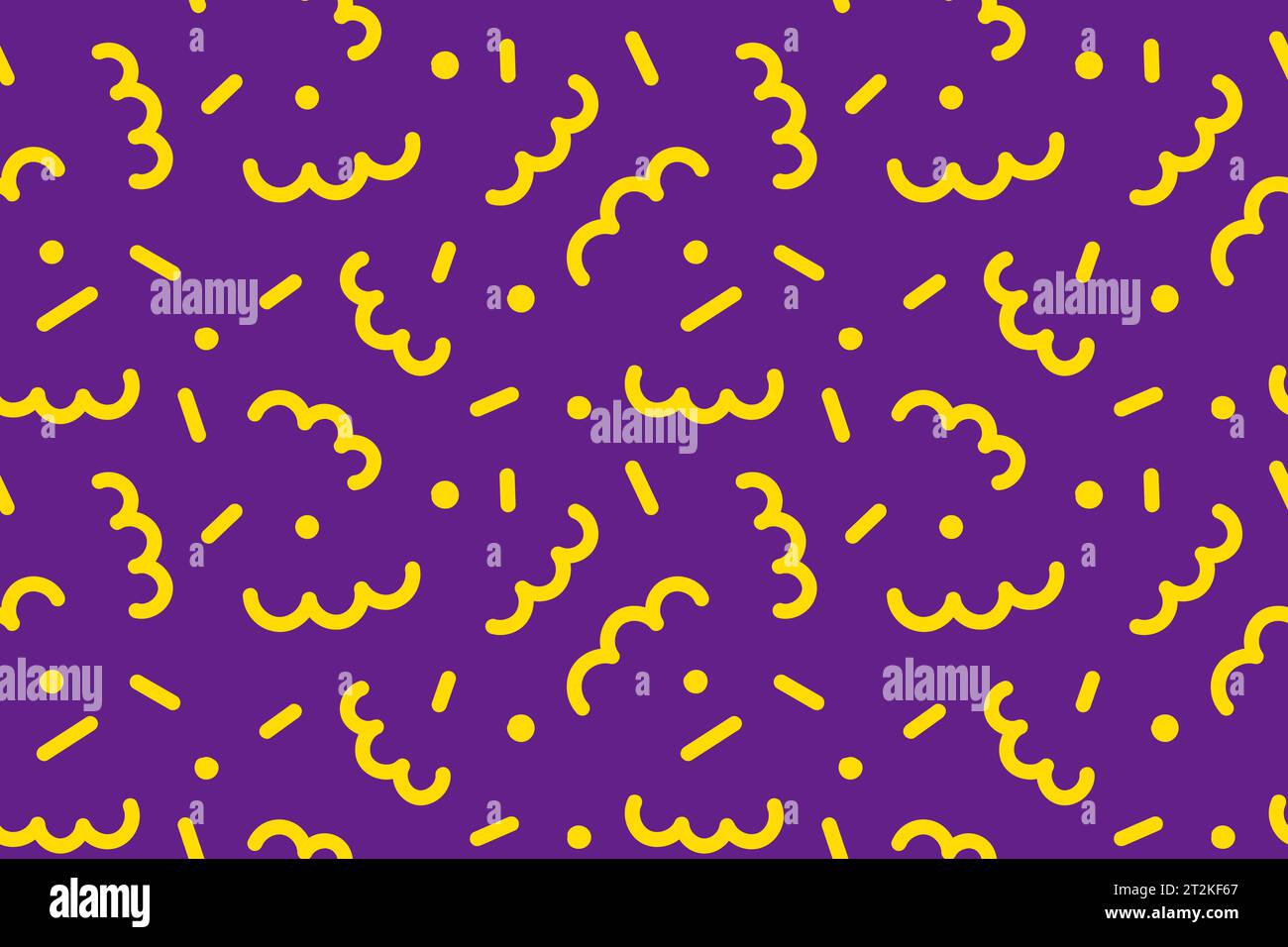 Creative cute squiggle print with colored abstract squiggles. Seamless ...