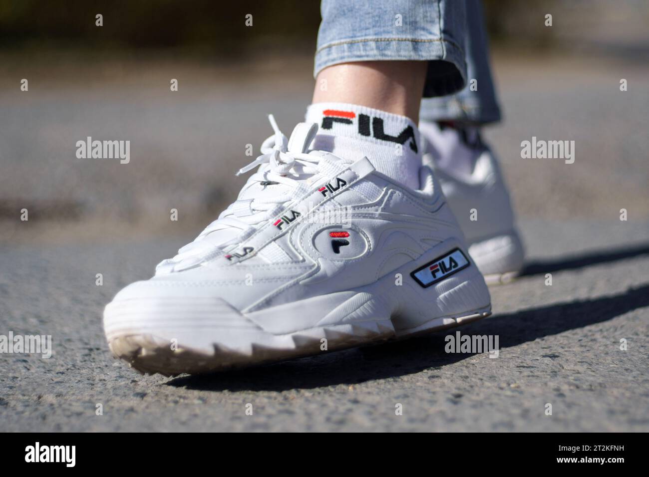 Tyumen, Russia-September 23, 2023: Fila shoe, model disruptor 2 white popular Stock Photo - Alamy