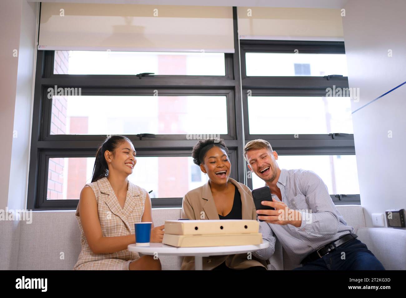 Employees take a break at office. Business and occupation concept Stock ...