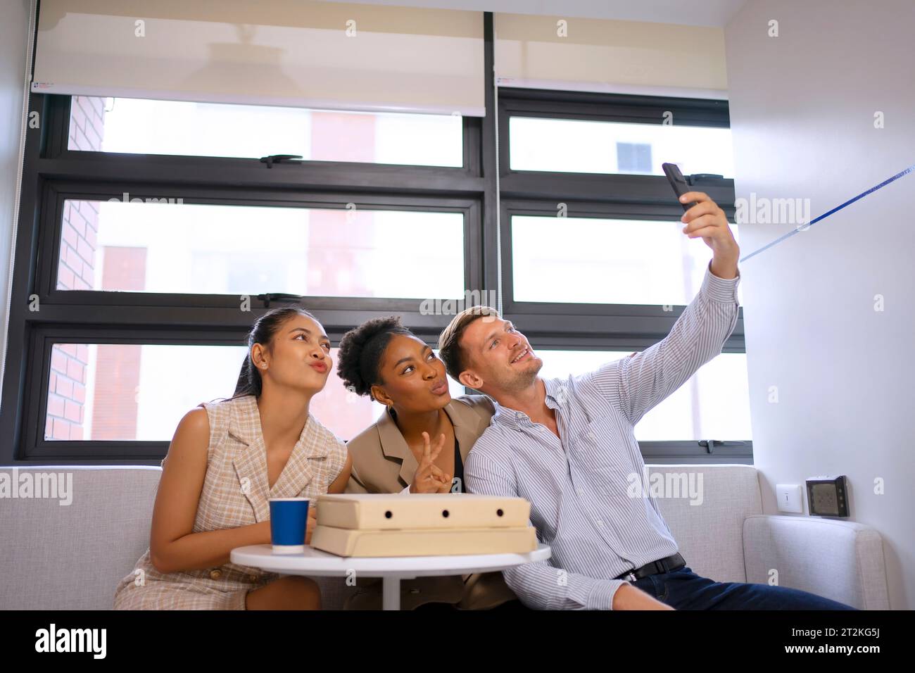 Employees take a break at office. Business and occupation concept Stock ...