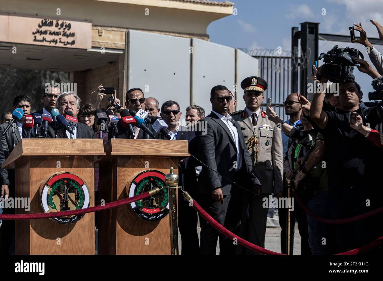 Rafah, Egypt. 20th Oct, 2023. United Nations Secretary-General Antonio ...