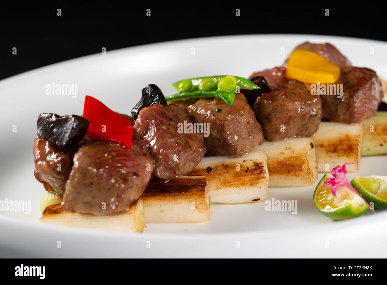 Stir Fried Beef and Spring Onion Beef Cubes , Wasabi , Mushrooms Stock ...