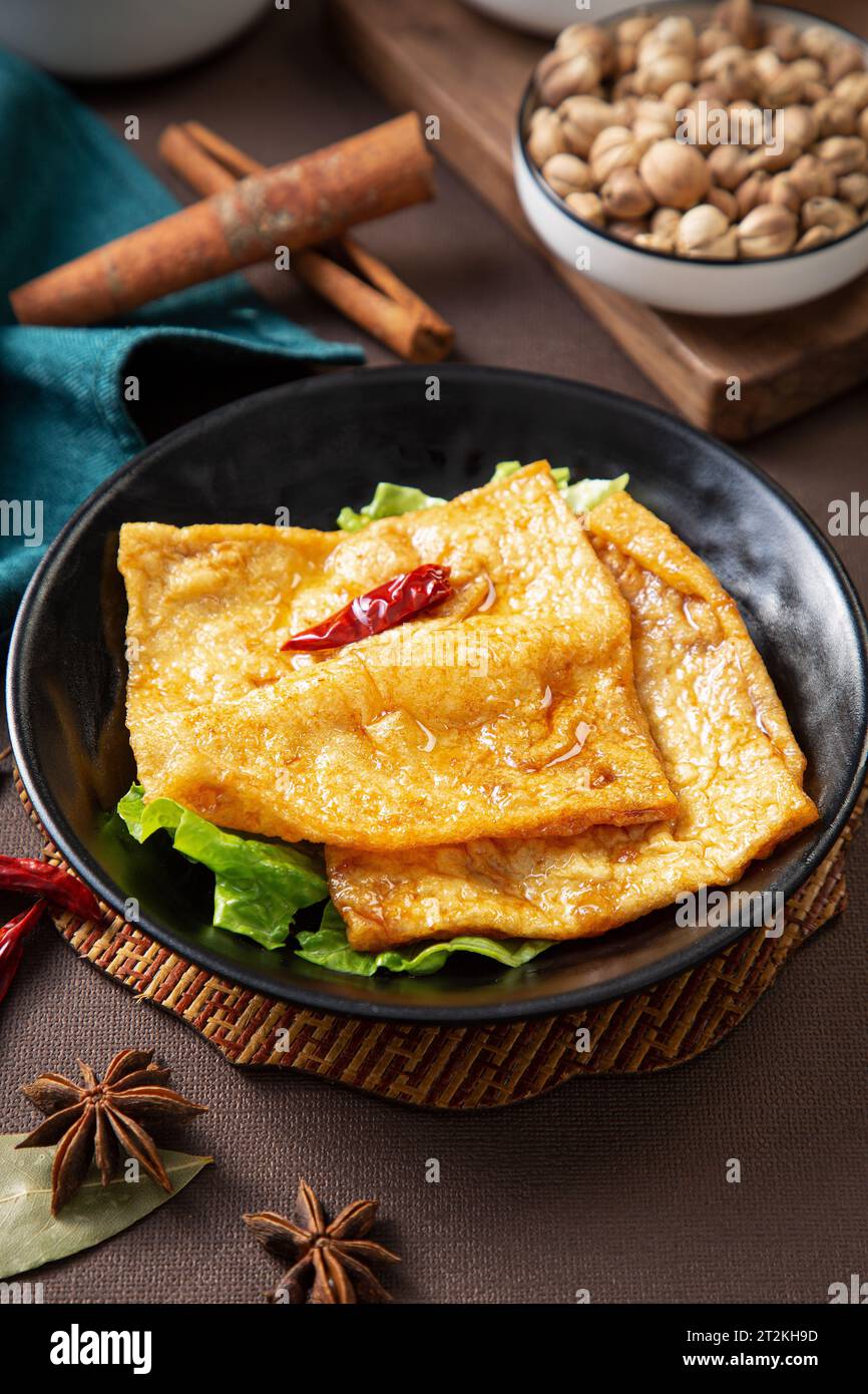 Marinated Tofu skin in Spiced Sauce Stock Photo - Alamy
