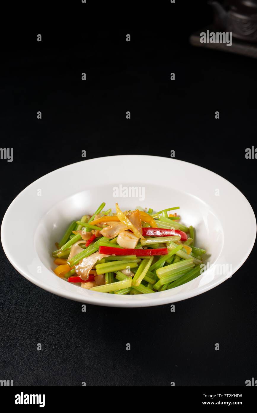 stir fried (Sautéed) Celery and Sliced Whelk (Conch, sea snails Stock ...