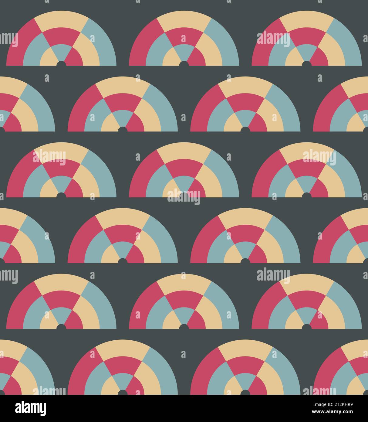 Checkered half circle abstract seamless pattern swatch. Cute decorative ...