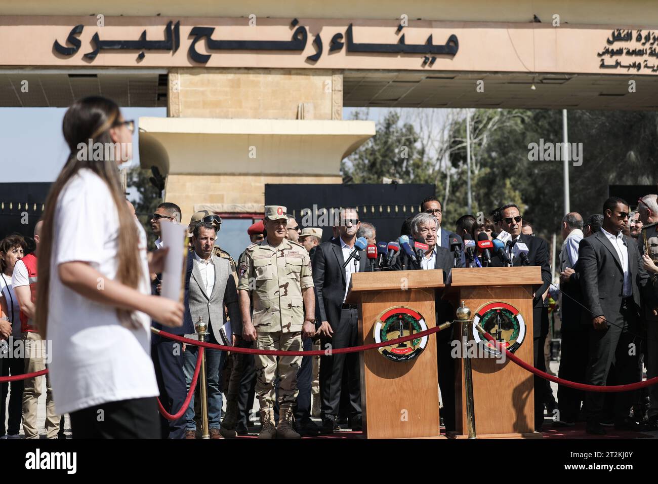 Rafah, Egypt. 20th Oct, 2023. United Nations Secretary-General Antonio ...