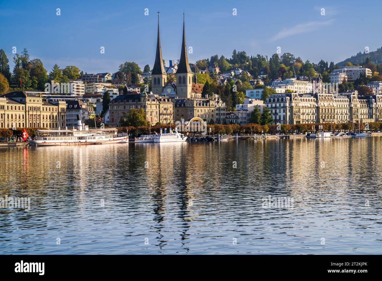 Lake Lucerne, Switzerland. Cityscape of Lucerne. View towards the ...