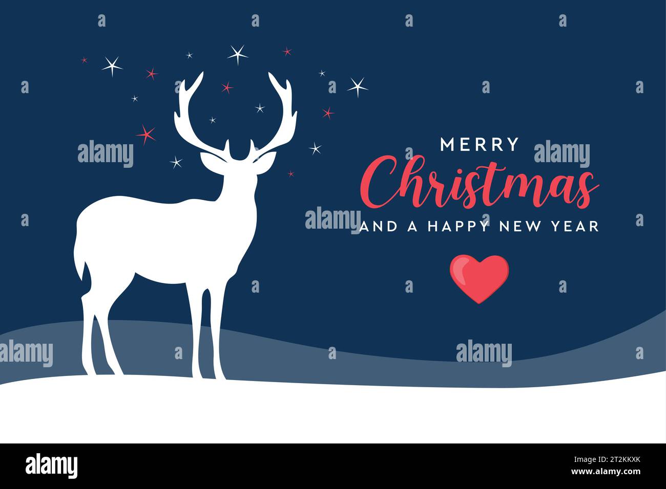 blue christmas greeting card deer vector illustration Stock Vector ...
