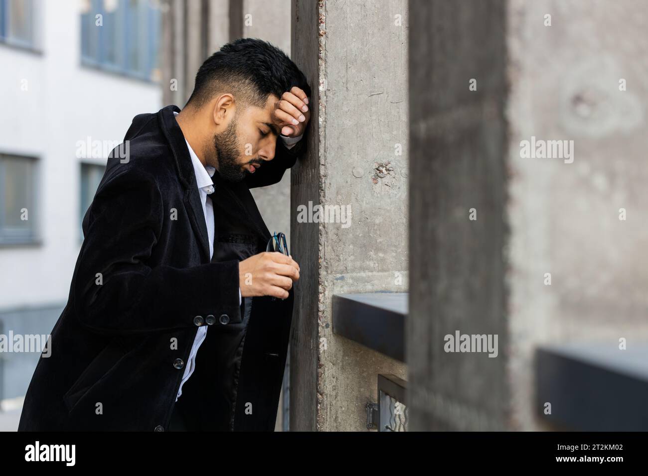 Unhappy sad Indian business man frustrated stress pensive feeling bad ...