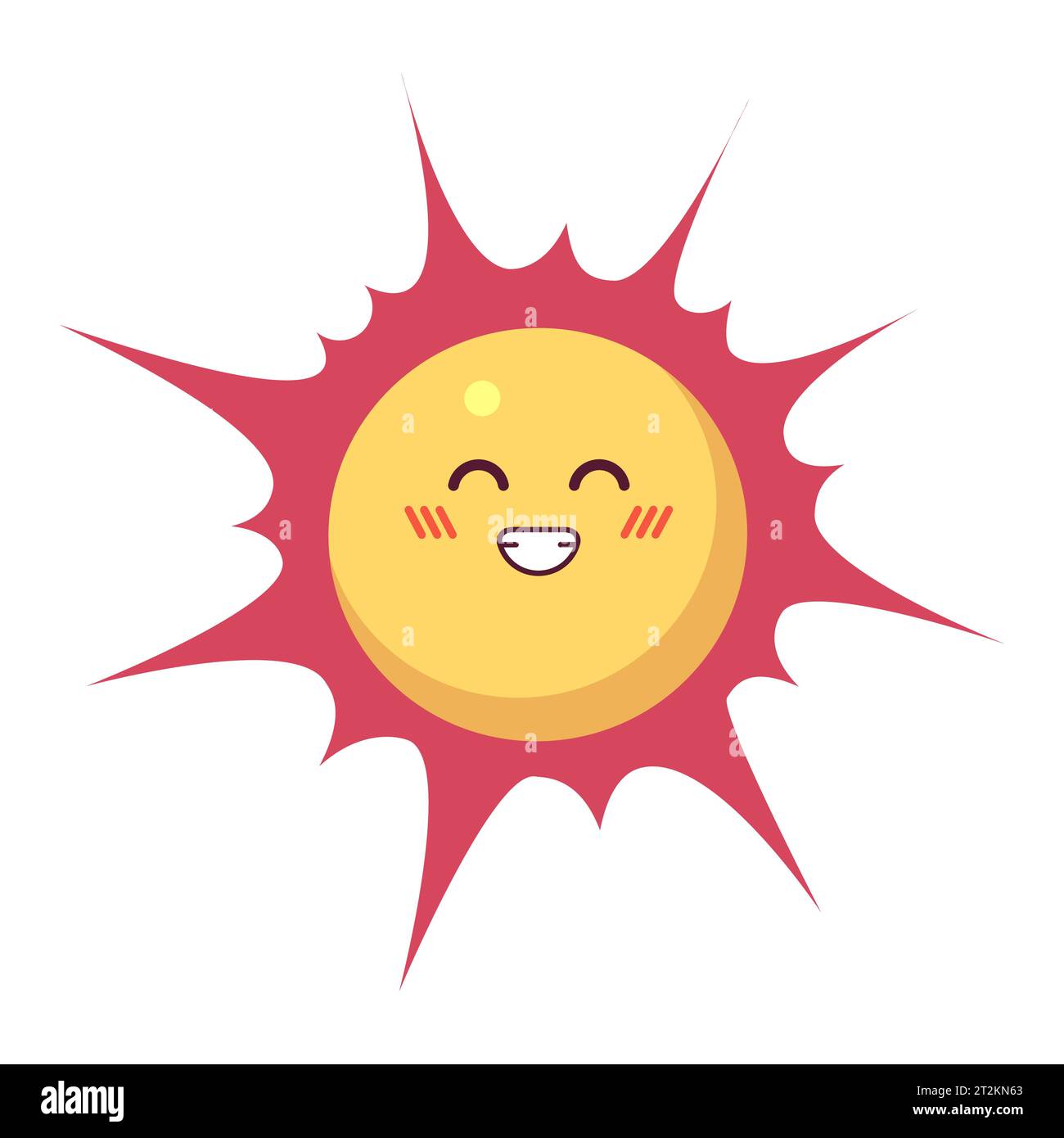 Grinning sun head 2D cartoon character Stock Vector Image & Art - Alamy
