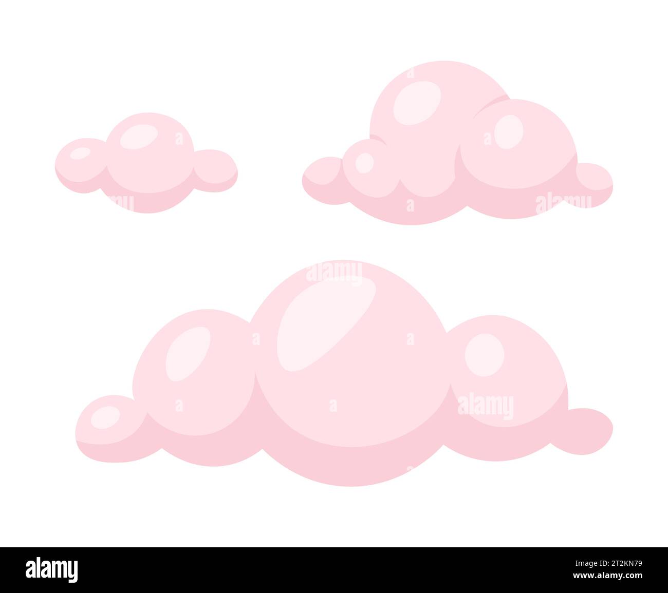 Dreamy pink clouds 2D cartoon object Stock Vector Image & Art - Alamy
