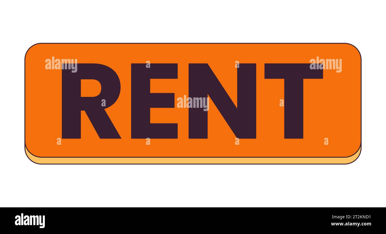 Rent banner rectangular 2D linear cartoon object Stock Vector Image ...