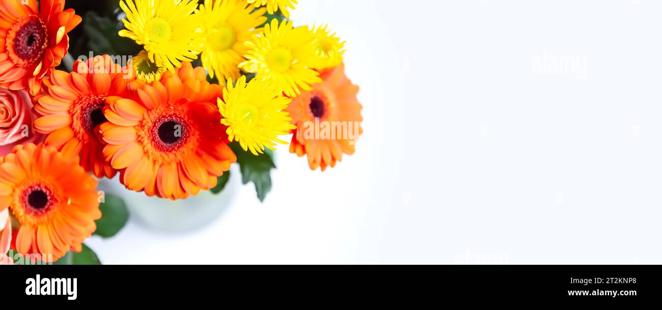 Composition of bright beautiful fresh flowers Stock Photo - Alamy