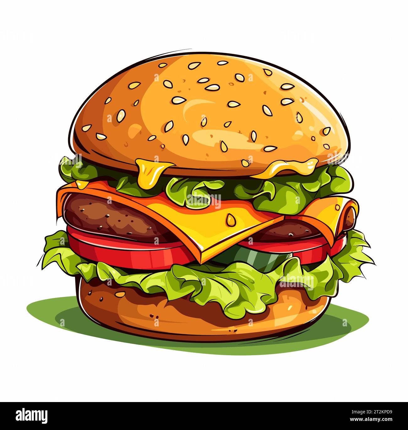 Burger patty on lettuce Stock Vector Images - Alamy