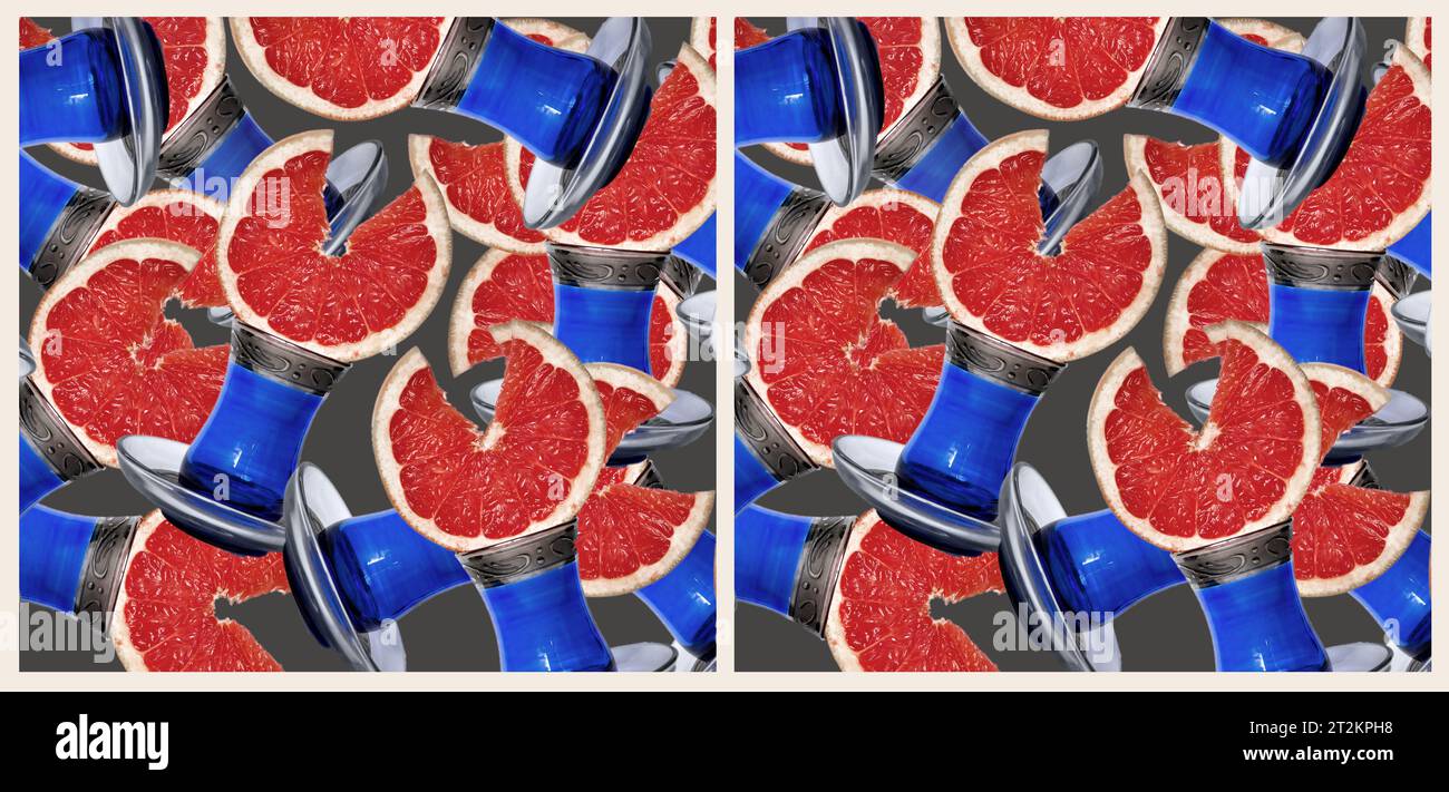 Abstract collage pattern wallpaper, created using one repeating element ...