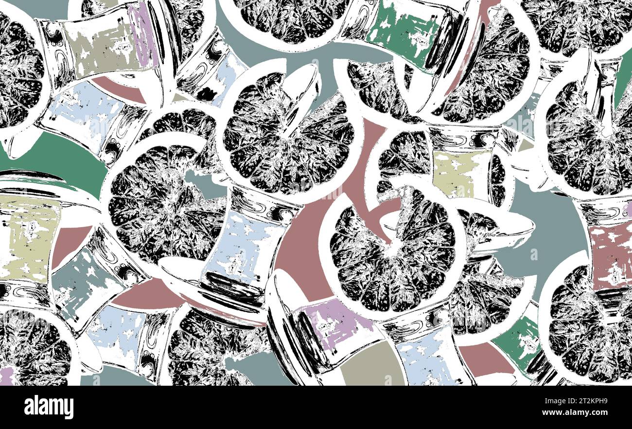 Abstract, playful, colorful collage pattern wallpaper, created using ...