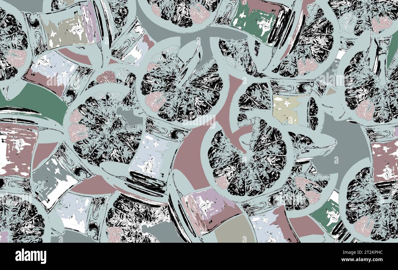 Abstract, playful, colorful collage pattern wallpaper, created using ...