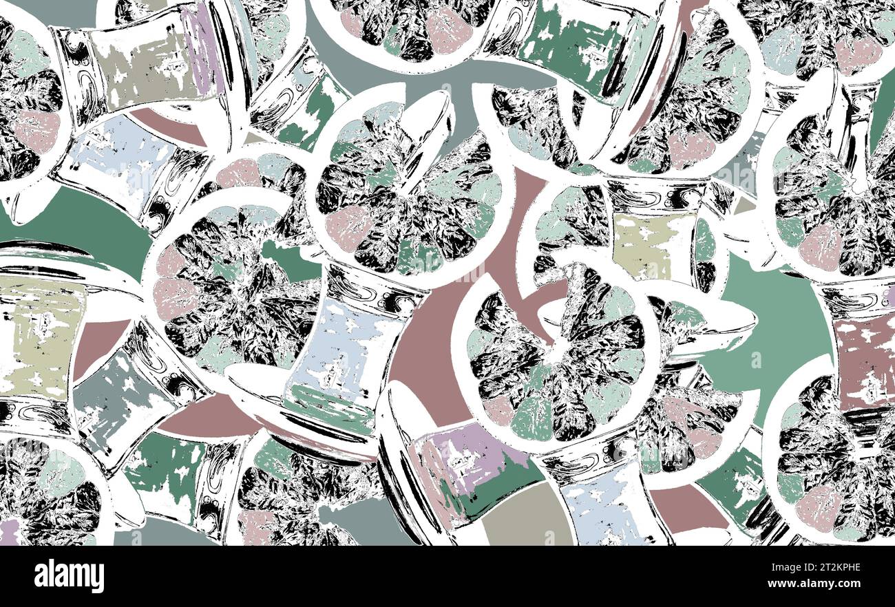 Abstract, playful, colorful collage pattern wallpaper, created using ...