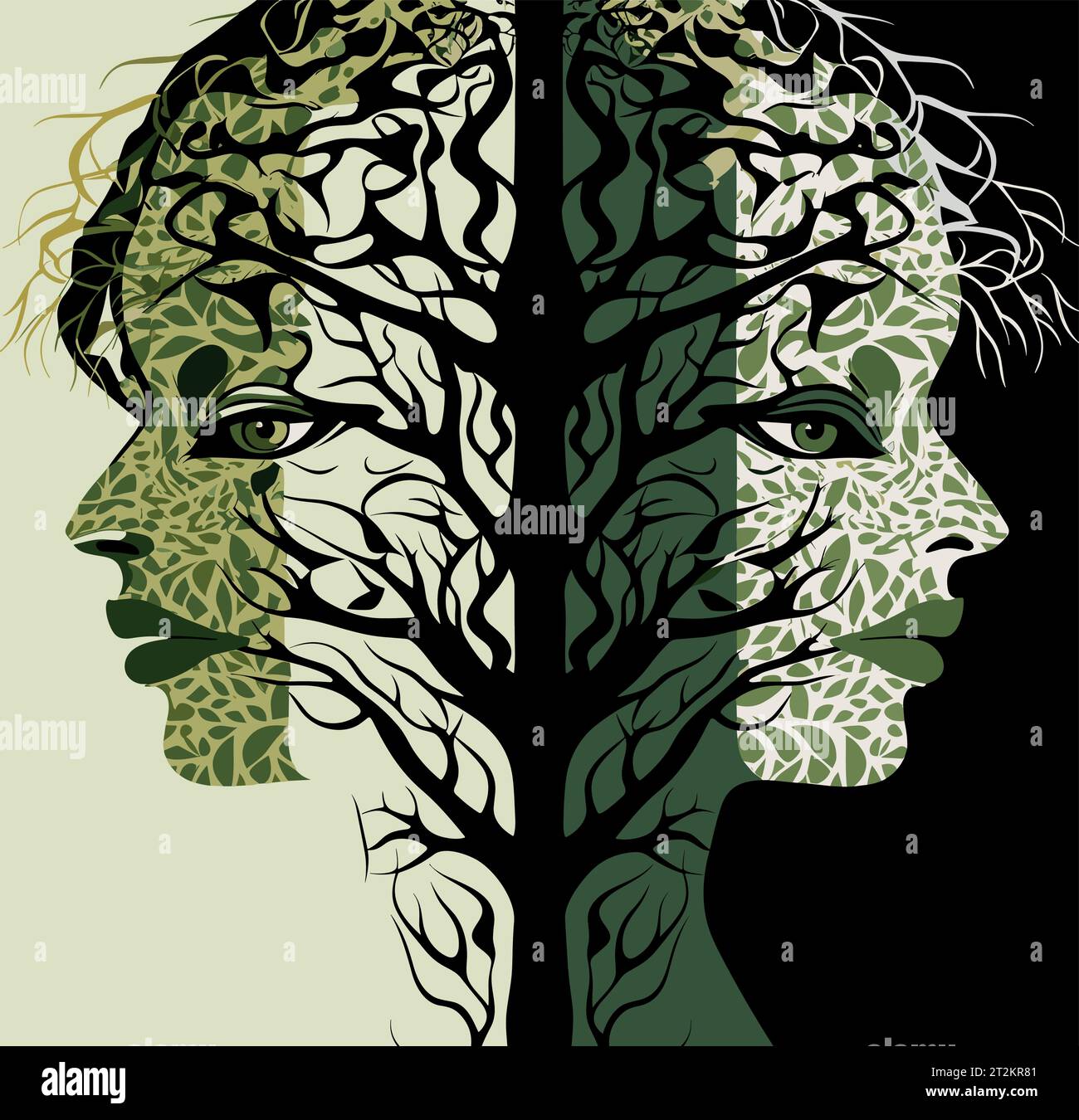 Man with tree silhouette Stock Vector Image & Art - Alamy