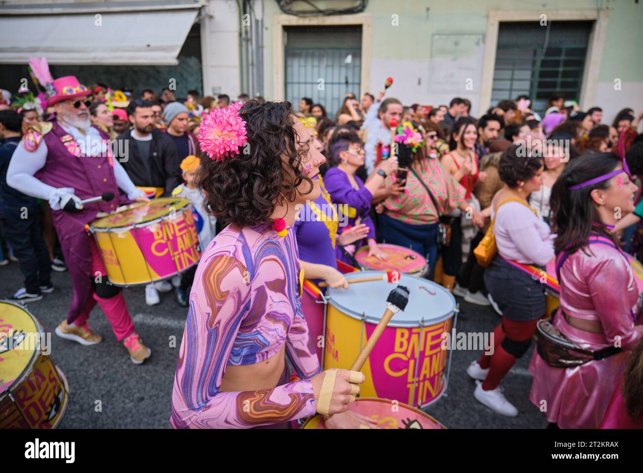 Carnival parade in streets of Lisbon by artistic collective Clandestine ...