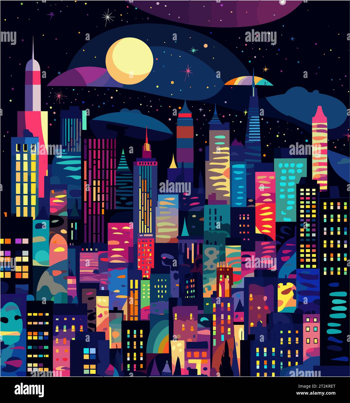 Moonlit architecture Stock Vector Images - Alamy