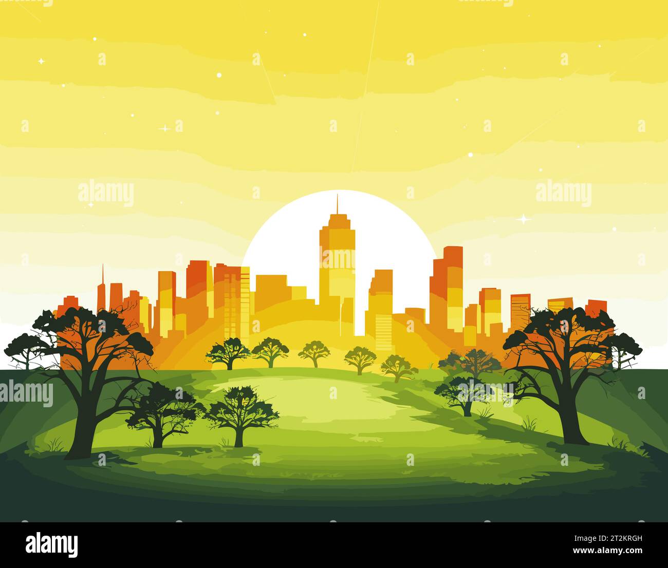 Golden City Horizon Stock Vector Image & Art - Alamy