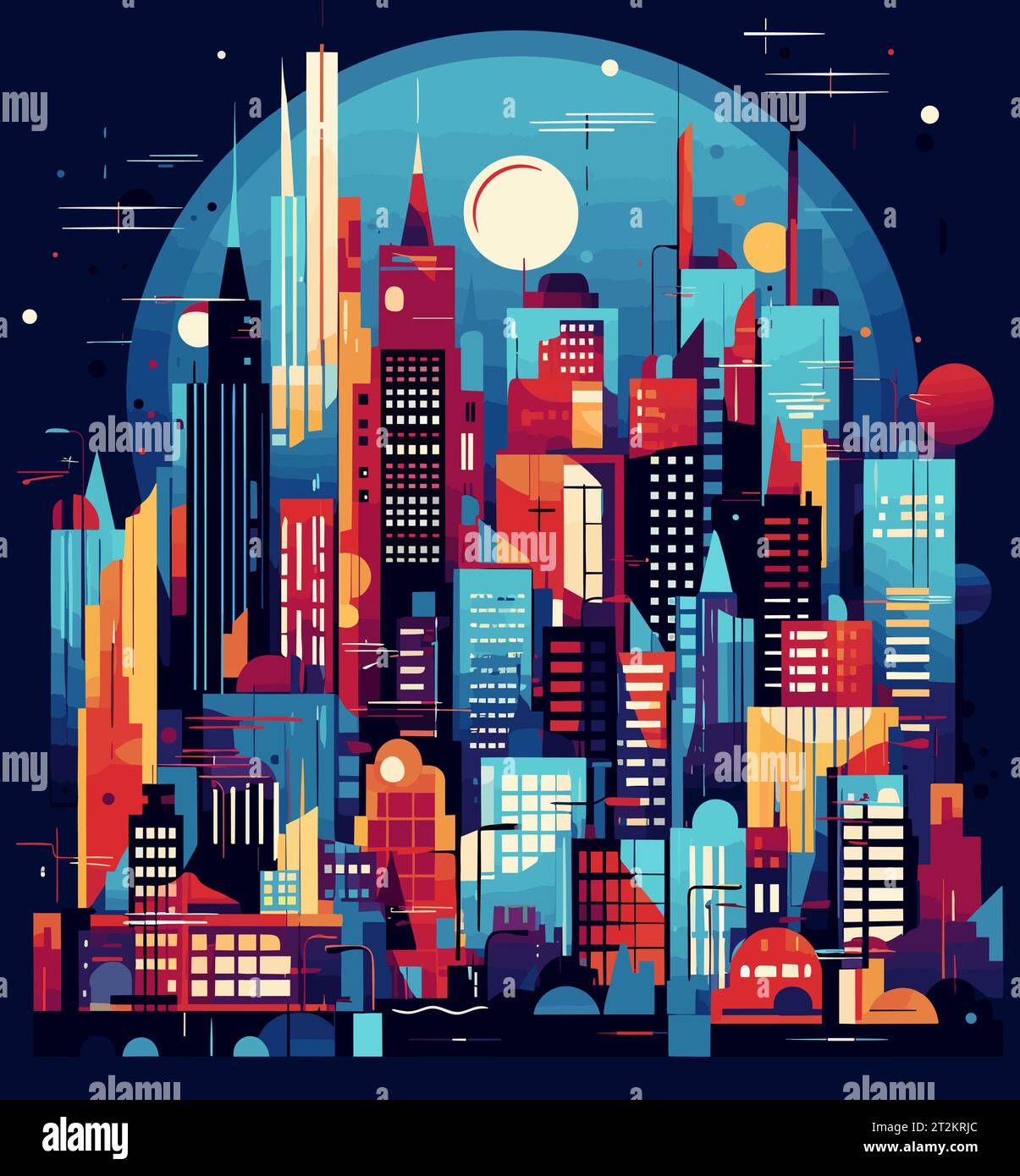Flat vector illustration of modern cityscape Stock Vector Image & Art ...