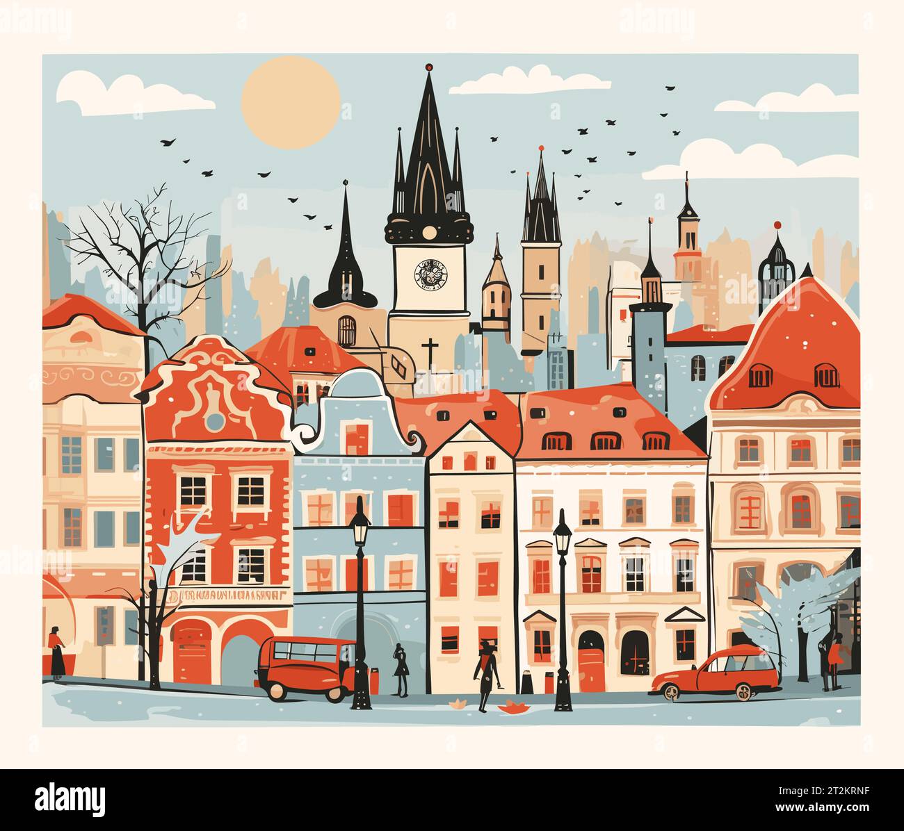 Old city scape Stock Vector Images - Alamy
