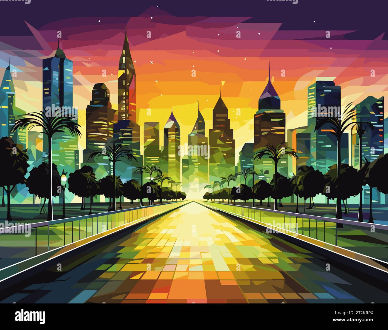 Cityscape with tall buildings Stock Vector Image & Art - Alamy