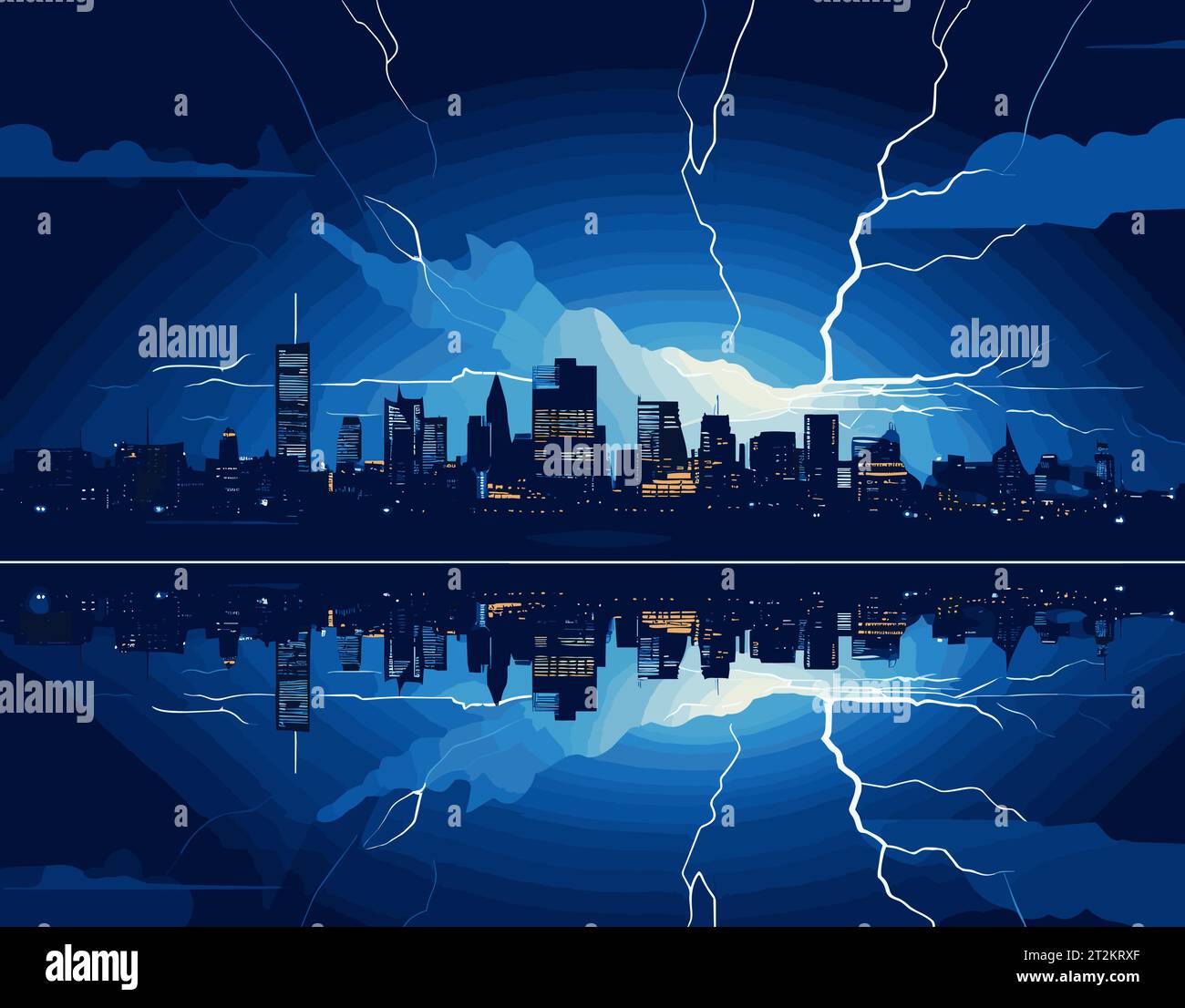 Stormy Night City Vector Stock Vector Image & Art - Alamy