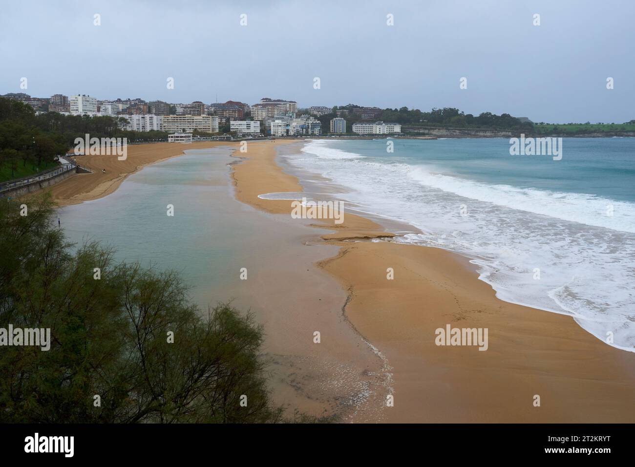 Waves on a beach in Santander, on October 20, 2023, in Santander ...