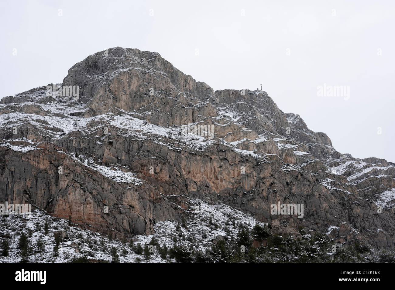 The Sainte Victoire with the Cross of Provence under the snow in ...