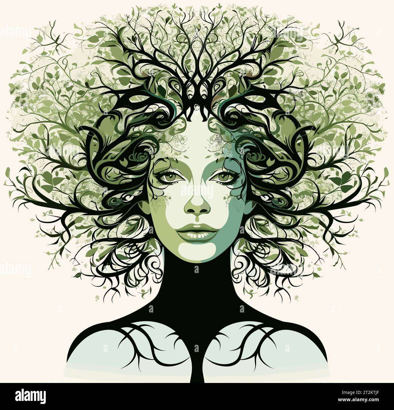 Patterned portrait Stock Vector Images - Alamy