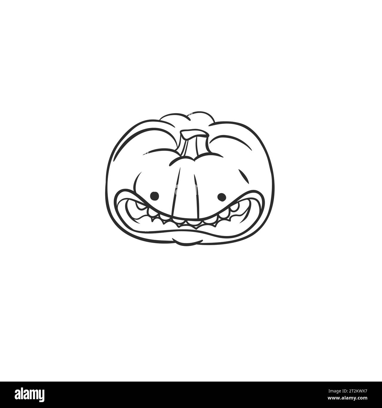 Hand drawn vector abstract graphic,black , line art Jack O lantern ...