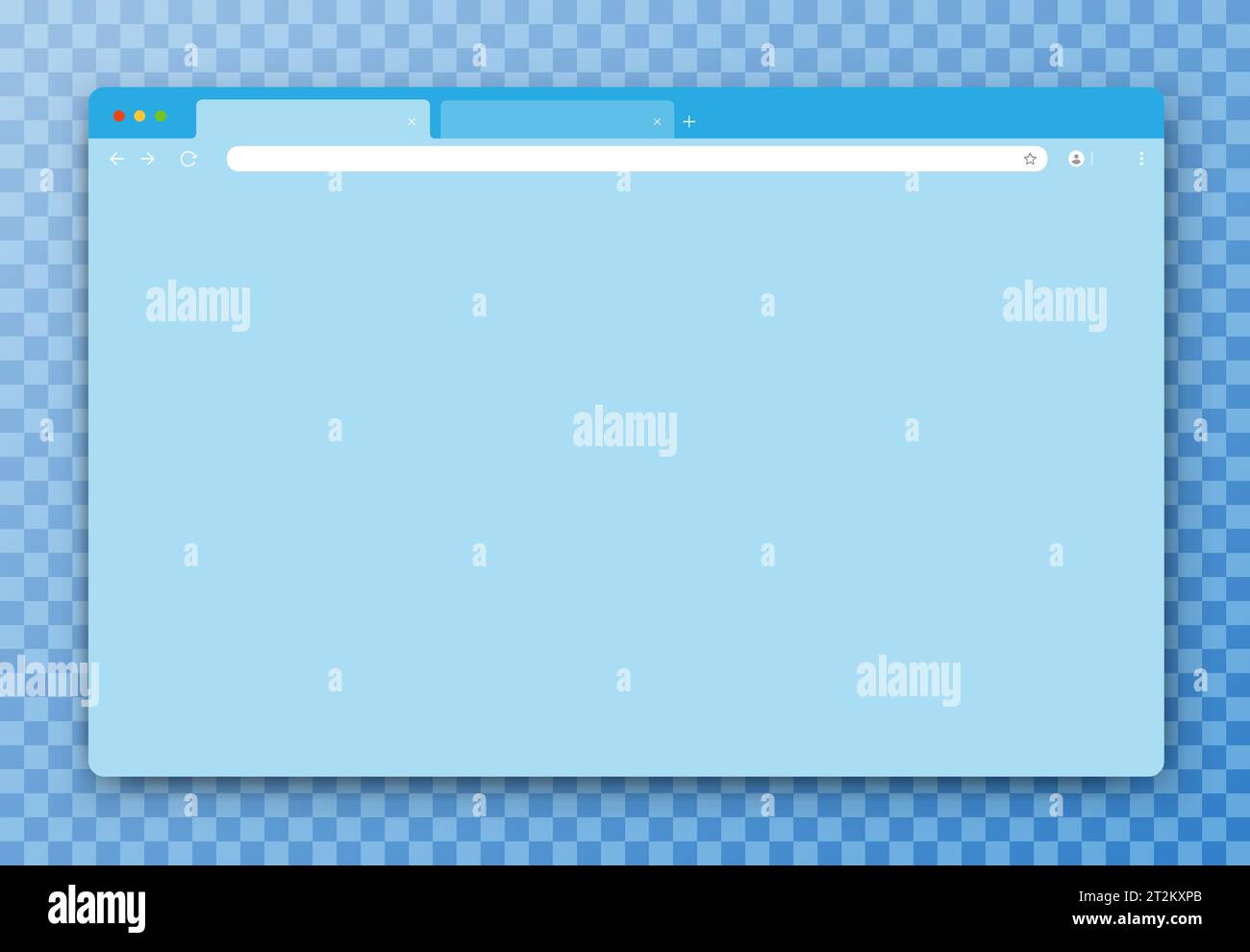 The design of the web browser window is blue on a transparent ...